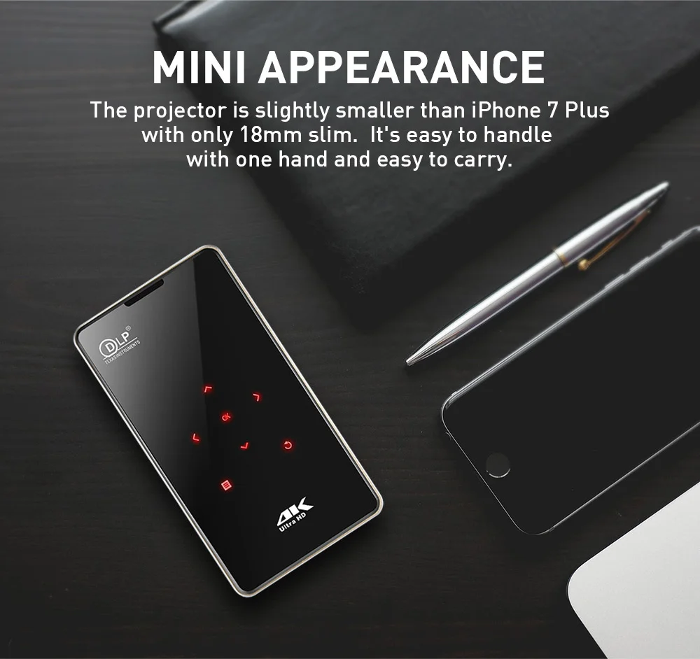 Smart Wifi Mini Projector 4K - Portable & Ultra HD