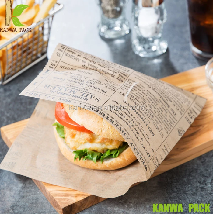 Custom Printed Greaseproof Paper Burger Pocket Bag - Buy Burger Pocket ...