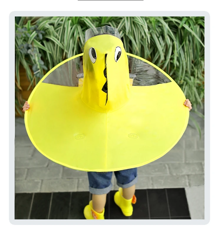 Fashion Kids Flying Raincoat Creative Raincoat Pvc Ufo Umbrella Chicken ...