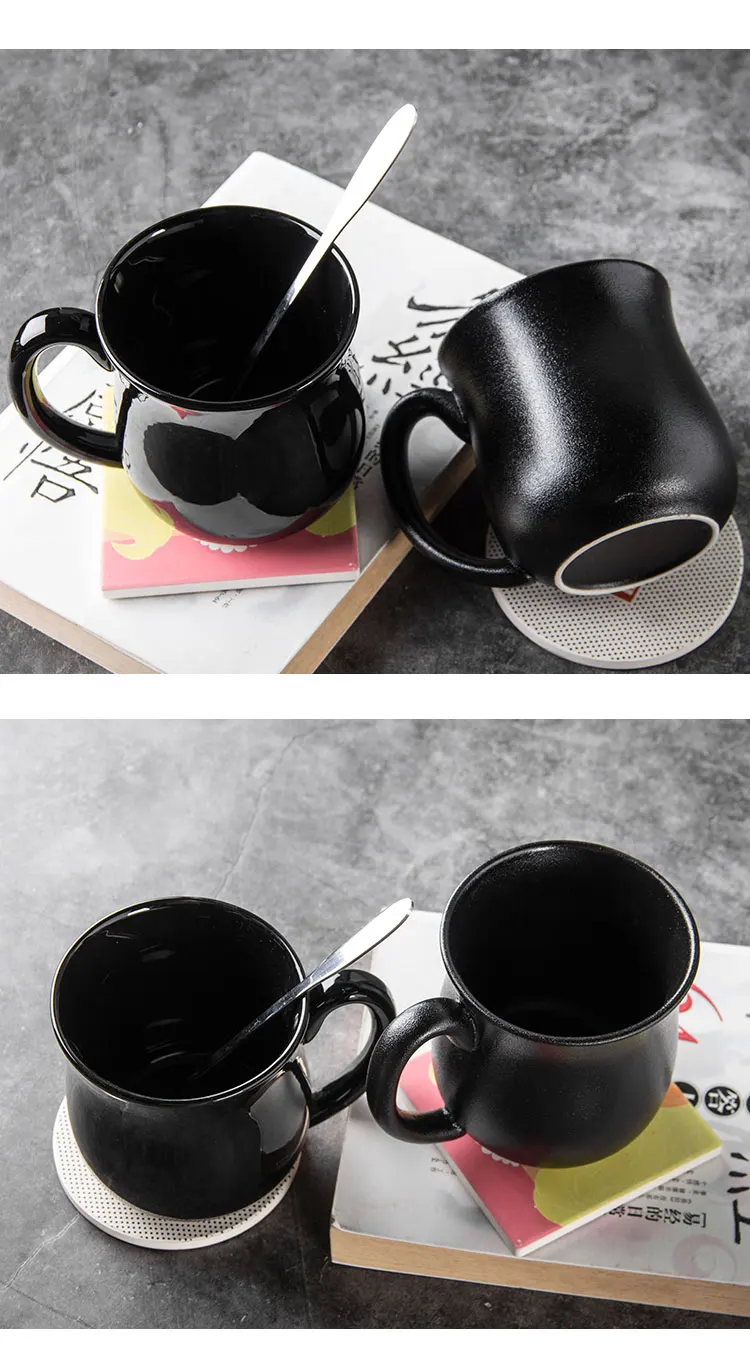 Factory Custom Laser Engraving Ceramic Water/coffee/tea/beer Cup Black ...