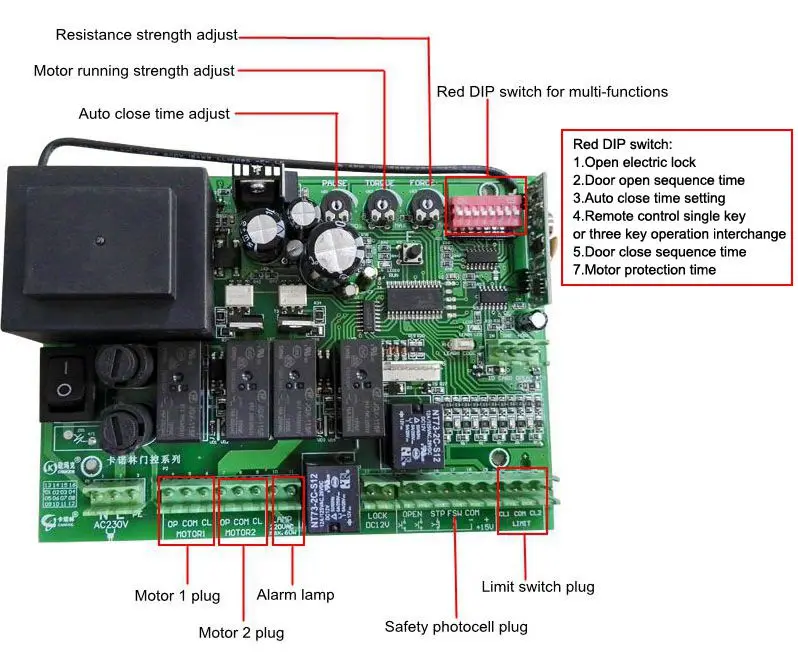OEM Control Panel Swing Gate Motor Control Board - Remote