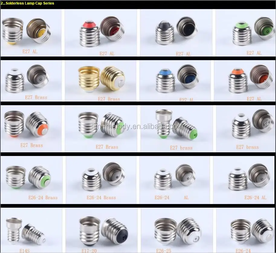 E5 Lamp Holder Brass Lampholder E5 Copper Lamp Cap E5 Copper Nickel ...