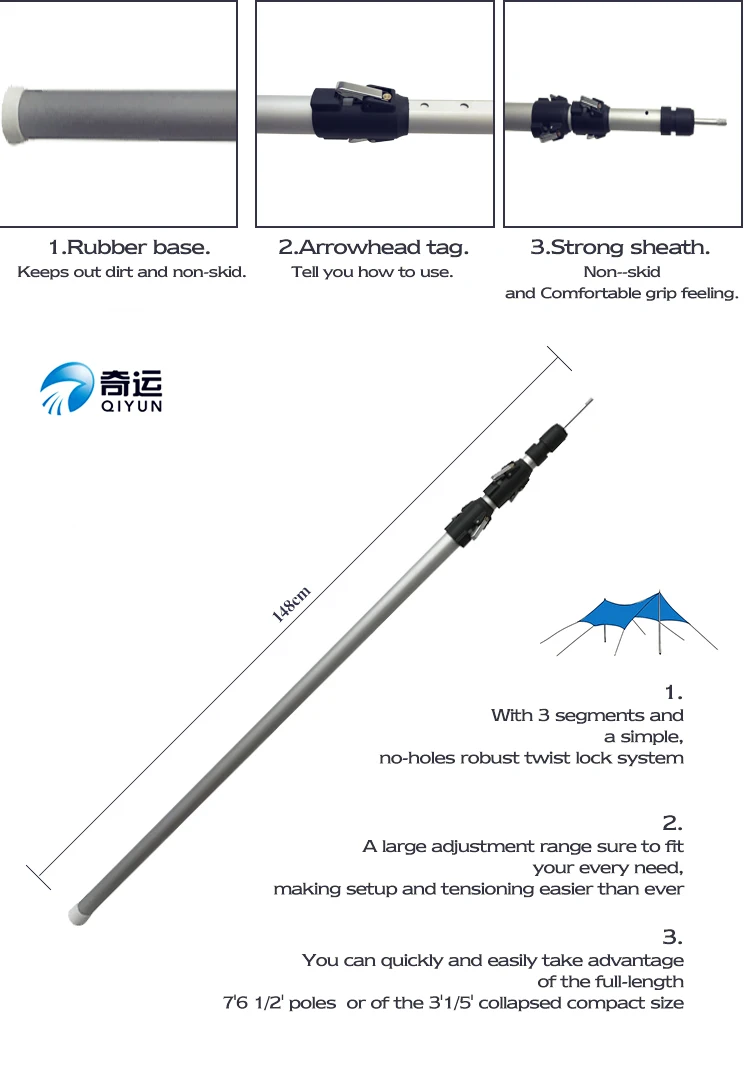 Heavy Duty Strong Aluminum Long Telescopic Handle Telescopic Pole ...