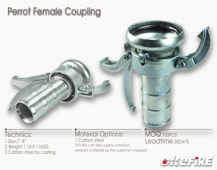 Okefire Perrot Female Carbon Steel Coupling - Durable & Efficient