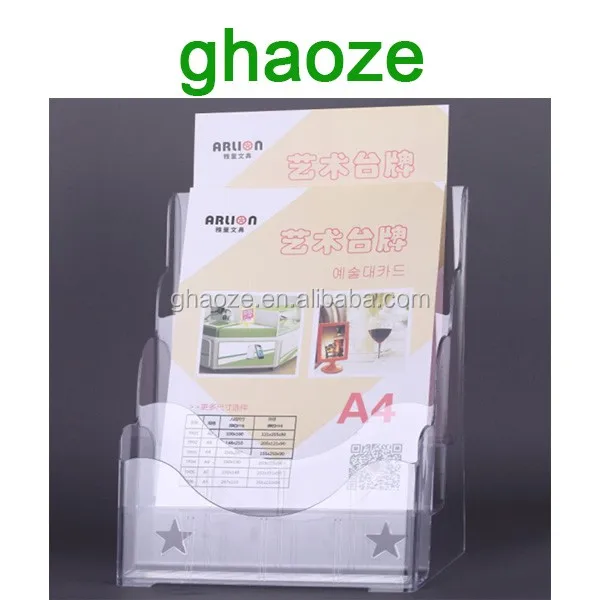 Wall Mount Document Houder Acryl Display Rekken A4 2 Tier Brochure ...