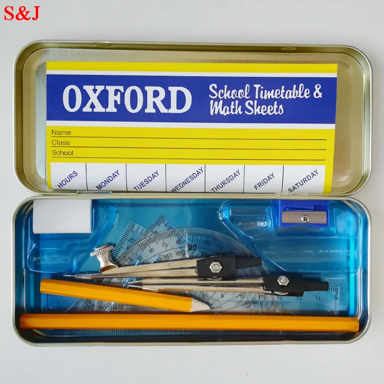 Cheap 13pcs Oxford Math Set School Stationery Mathematical Instrument ...
