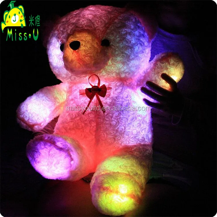 High Quality Stuffed Customized Soft Plush Led Toys Night Lighting Bear ...