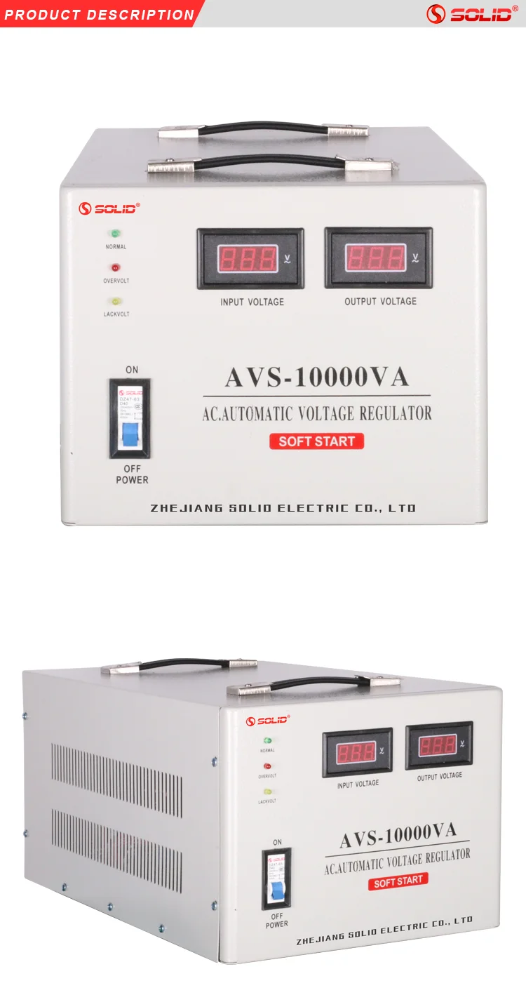 Solid Avr 10kva Single Phase Automatic Voltage Regulator - Buy High ...