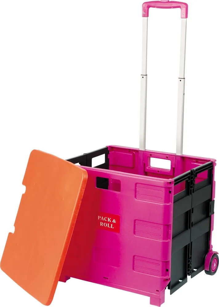 Plastic Box Pack and N Roll Folding Trolley Cart - Hibright