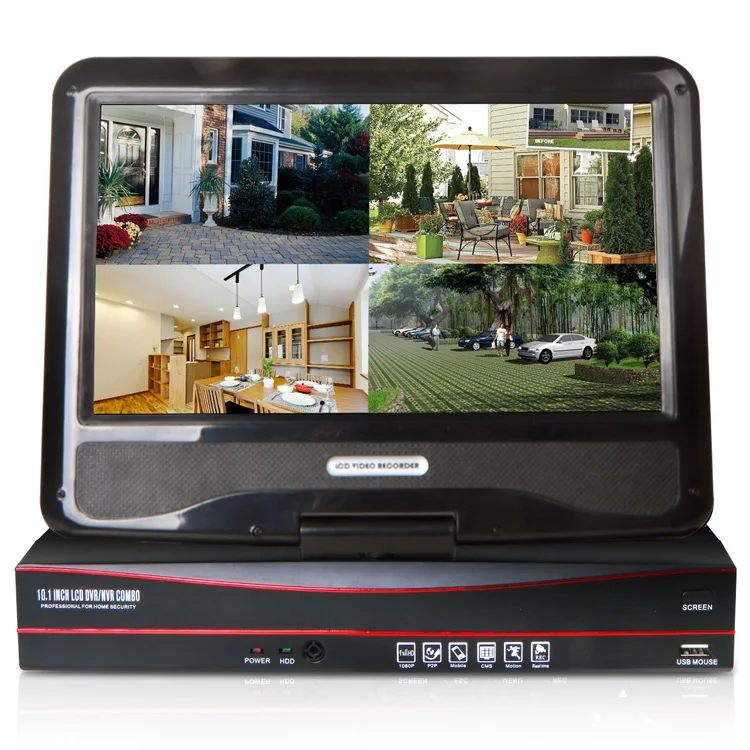 Kadymay LCD 10.1" Security DVR - 4CH H.264 Video Surveillance