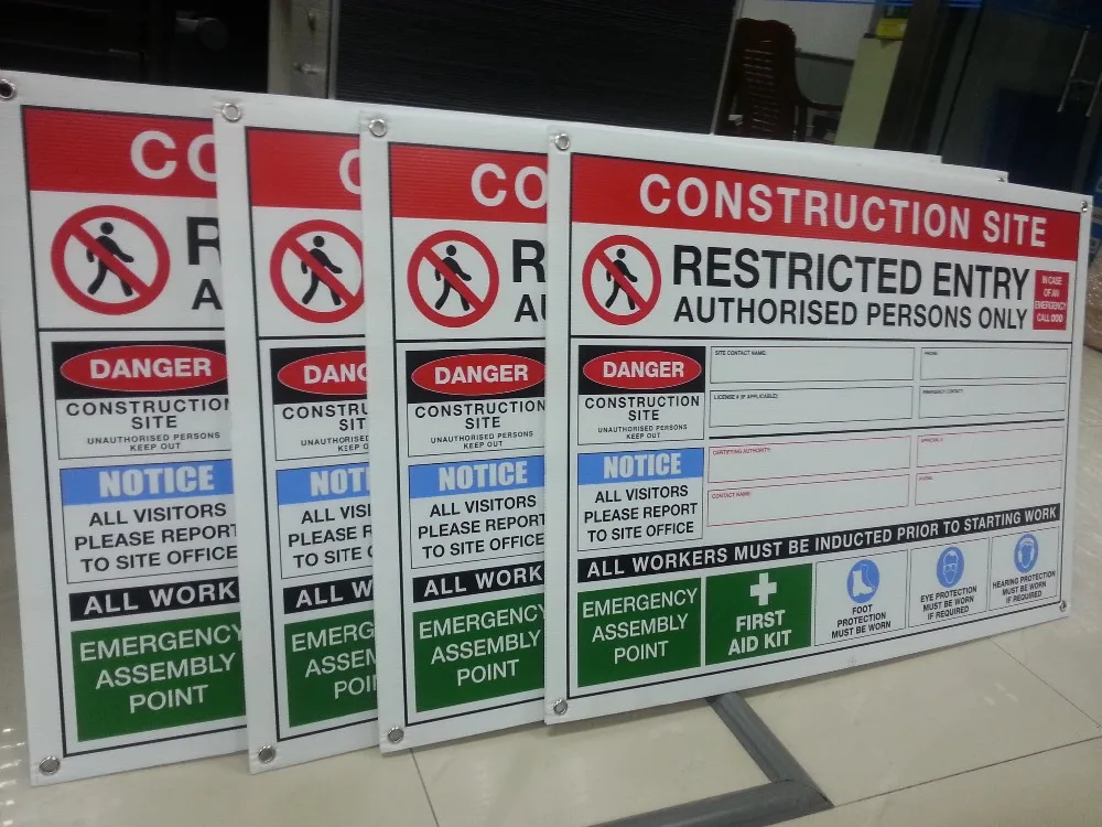 Polypropylene Corrugated Plastic Public Warning Signs Printing Board ...