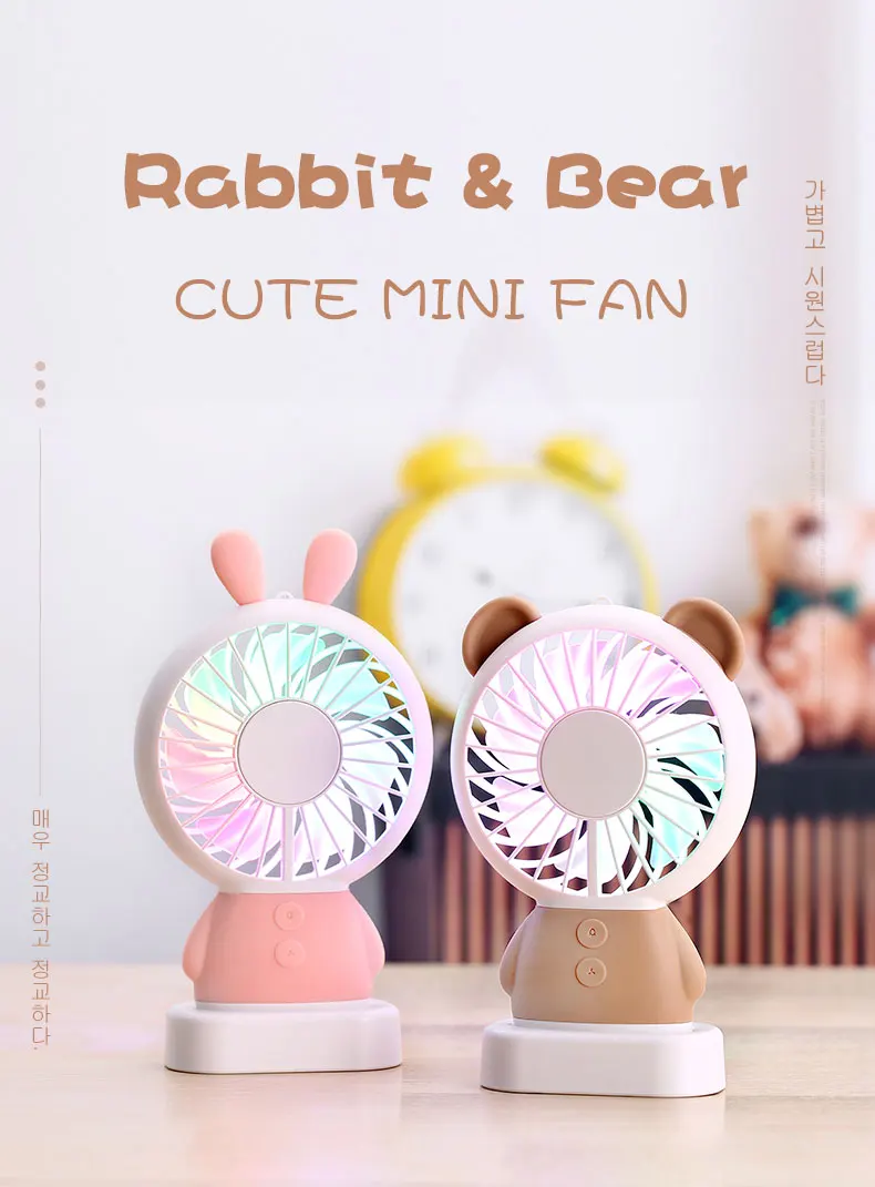 New Design Rabbit Portable Mini Fan Cute Safe Cooling Toy For Kids ...