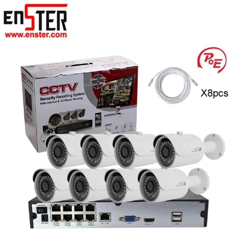 Enster H.265 Indoor Outdoor 5mp 8mp 4ch Nvr Kit Security Surveillance ...