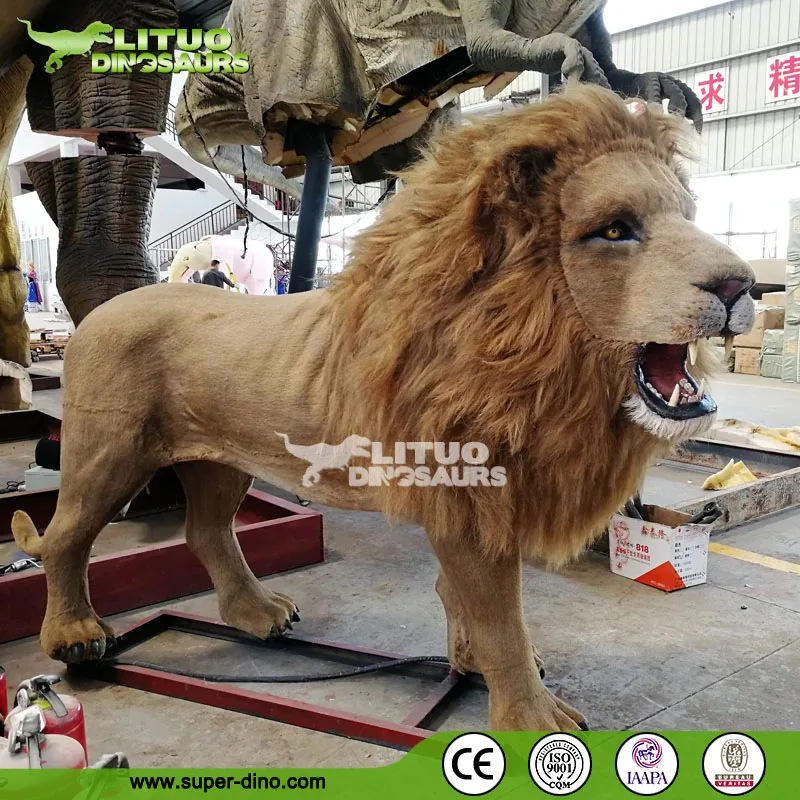 Life Size Moving Animatronic Lion With Fake Fur - Buy Animatronic Lion ...