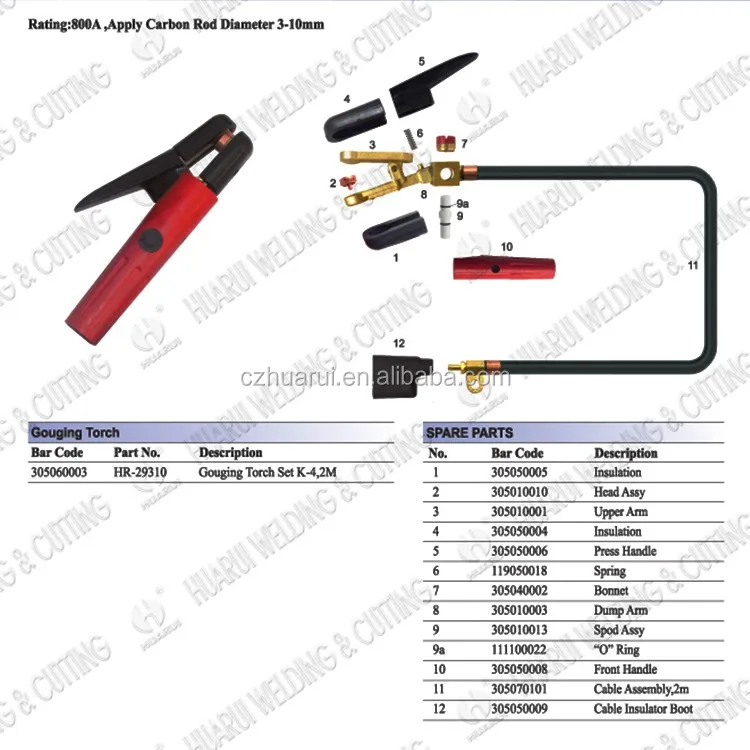K4 Carbon Arc Gouging Torch Cable Arcair K4000 - Buy Gouging Torch,Arc ...