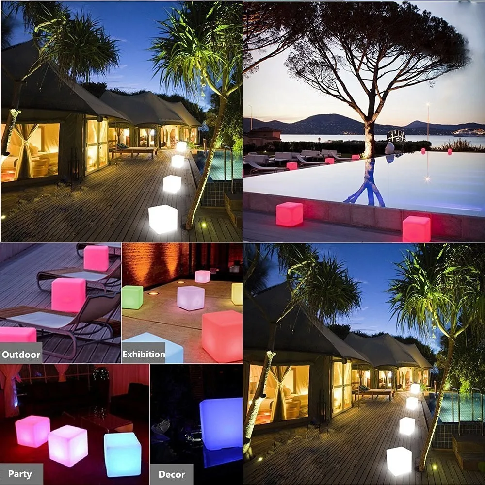 40cm Mood Light RGB Color Changing IP68 Waterproof LED Cube