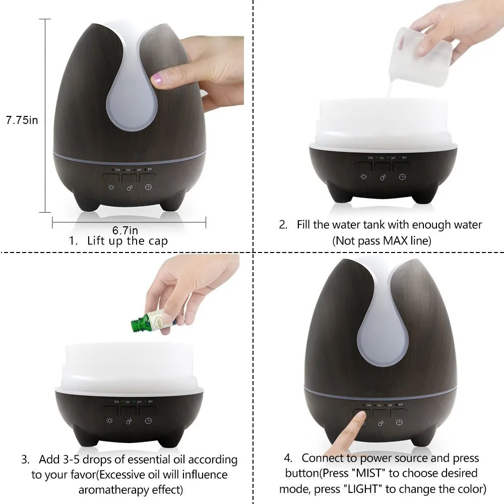 Nebulizer Smoke Machine 500ml Aromatherapy Essential Oil Diffuser - Buy ...