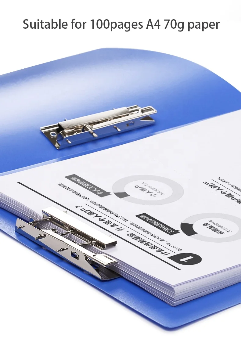 Folding Plastic Folder Double Clip Folder File Clipboard Learning Data ...