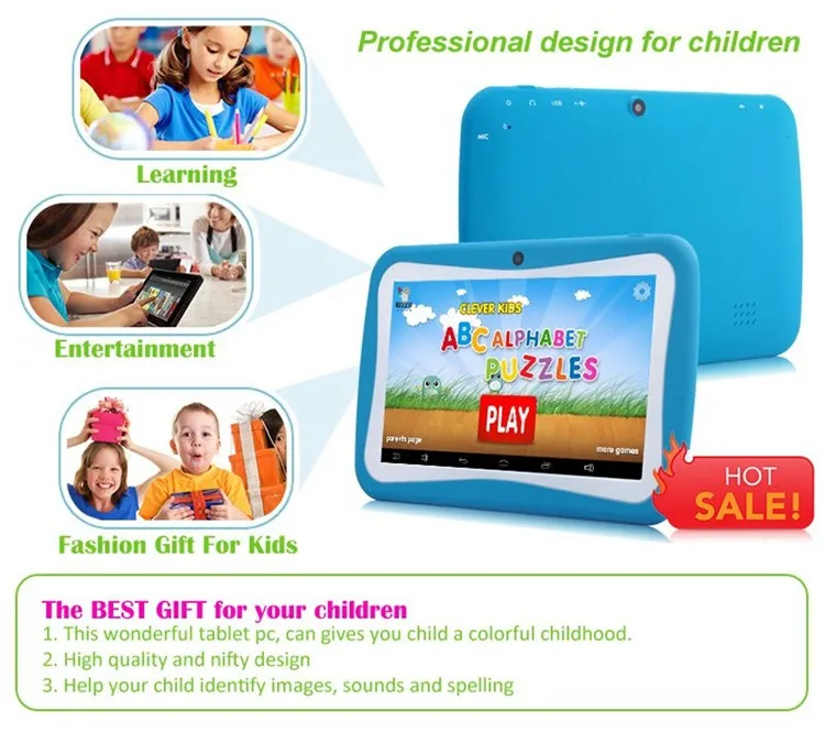 Educational Smart Tablet Pc For Children Foreign Kids Games 7inch ...