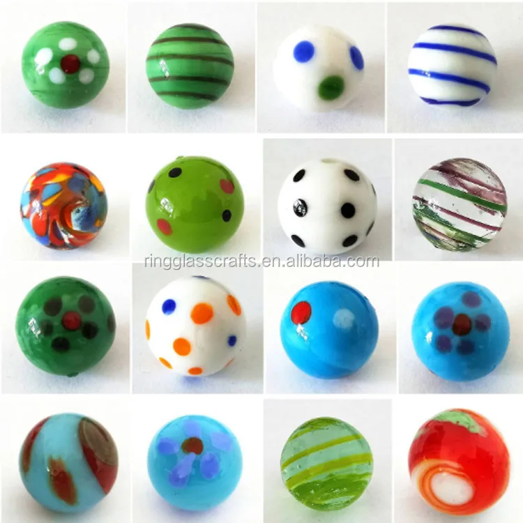 16mm Round Colored Assorted Toy Glass Marbles - Fun & Folk Art