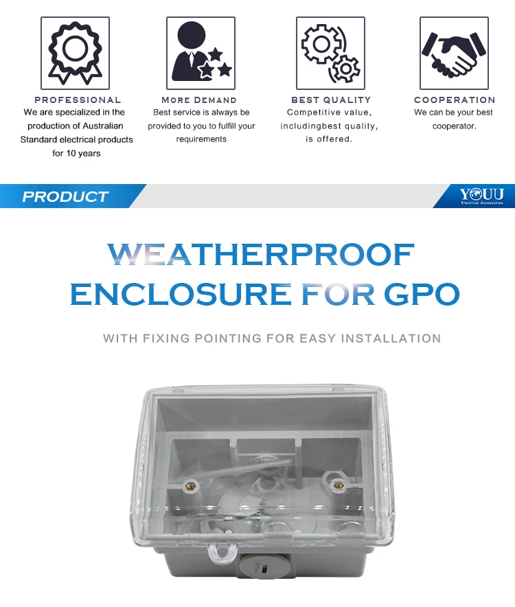 YOUU Plastic Weatherproof Enclosure for GPO Mounting Weatherproof WPO ...