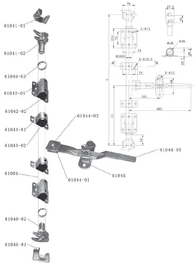 Shipping Container Door Handle Cam And Keeper Container Door Lock Sets ...