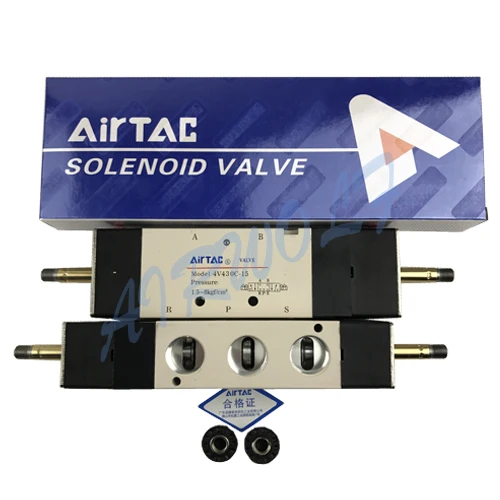 Airtac Valve 4v230c-08 4v330c-10 4v130c-06 4v430c-15 1/2''inch Dc24v ...
