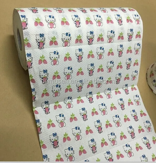 Factory Direct 2 Ply Printed Kitchen Paper Roll - Buy Custom Printed ...
