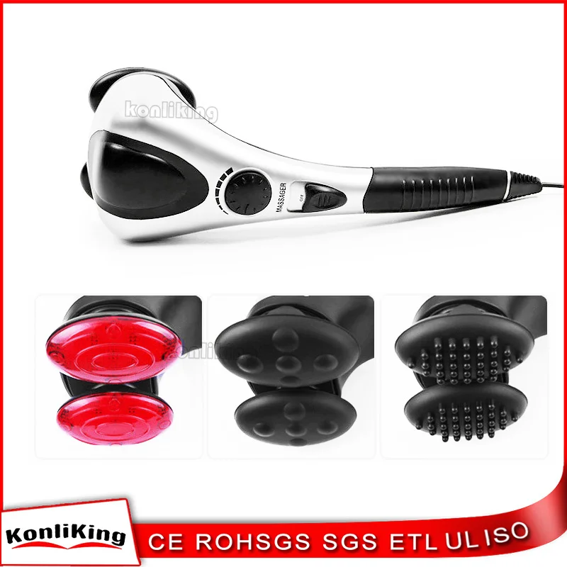 High Frequency Double Heads Body Massage Vibrator With Handle Battery ...