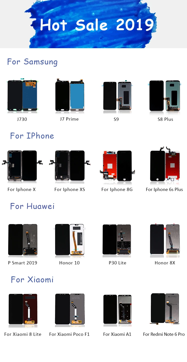 For Huawei Y7 2019 LCD for Huawei Y7 first 2019 Y7 Pro 2019 window LCD ...