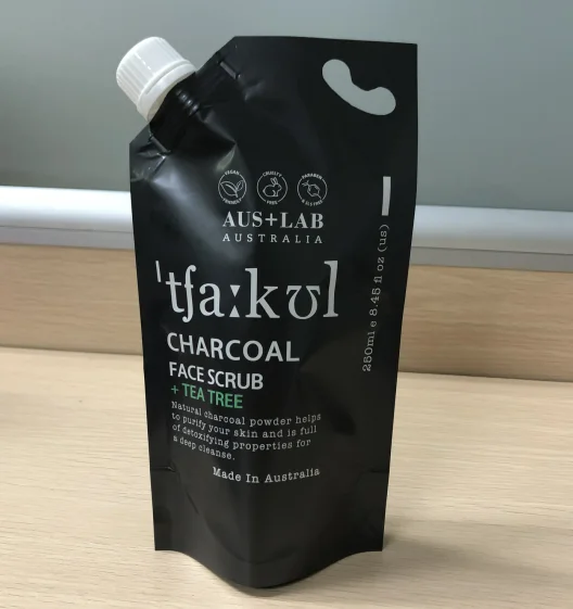 Customized Shiny Black Corner Spout Pouch / Low Moq Black Matte ...