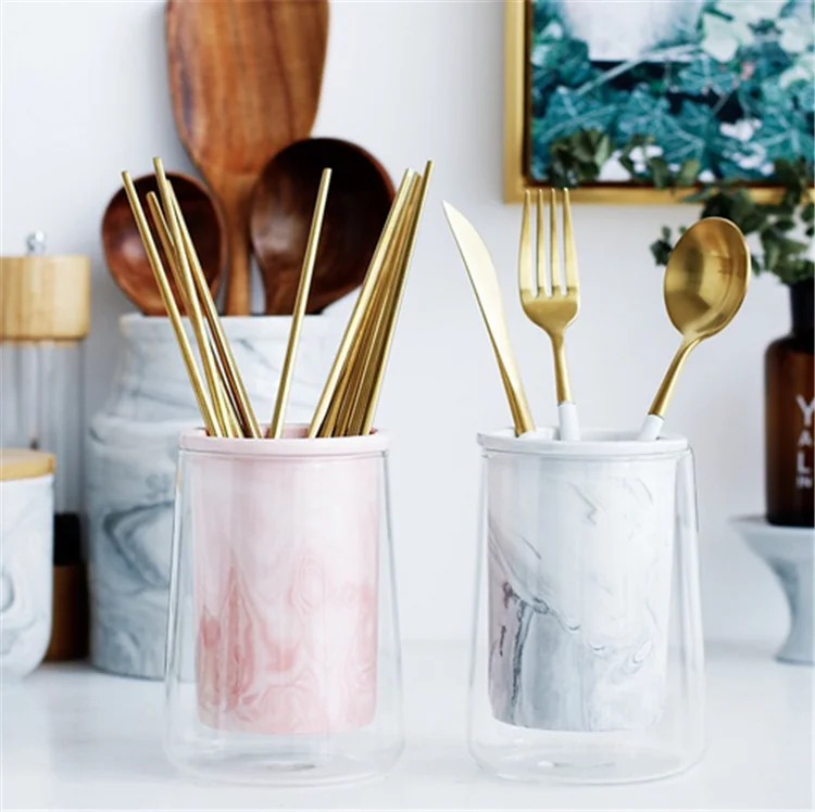 Decorative Restaurant Kitchen Buffet Marble Ceramic Porcelain Utensil ...