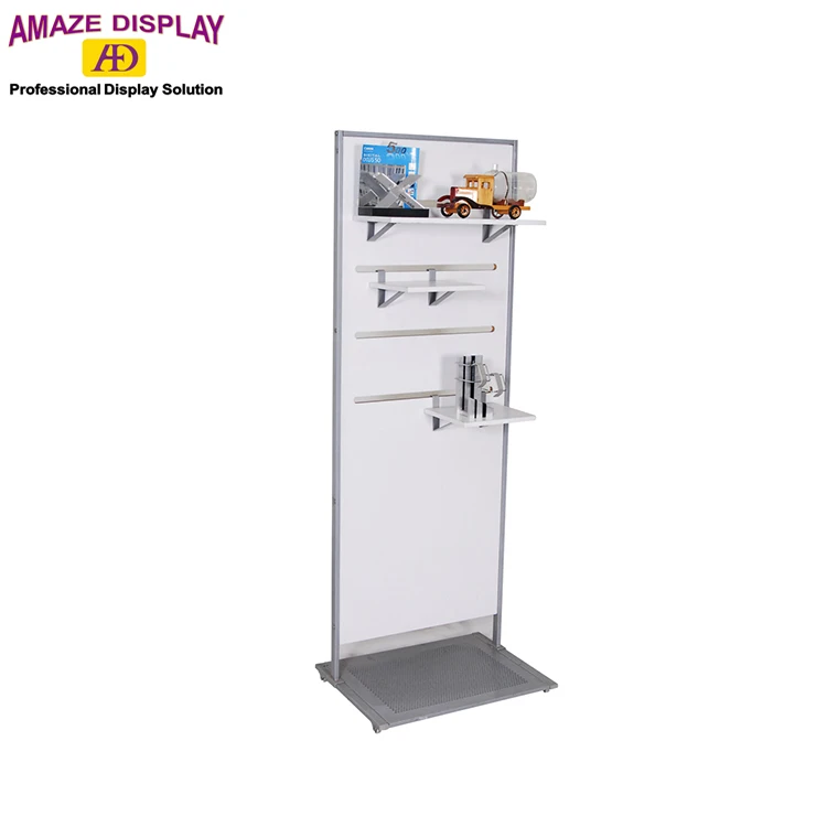 Customized Wood Back Panel Metal Frame Floor Display Rack For ...