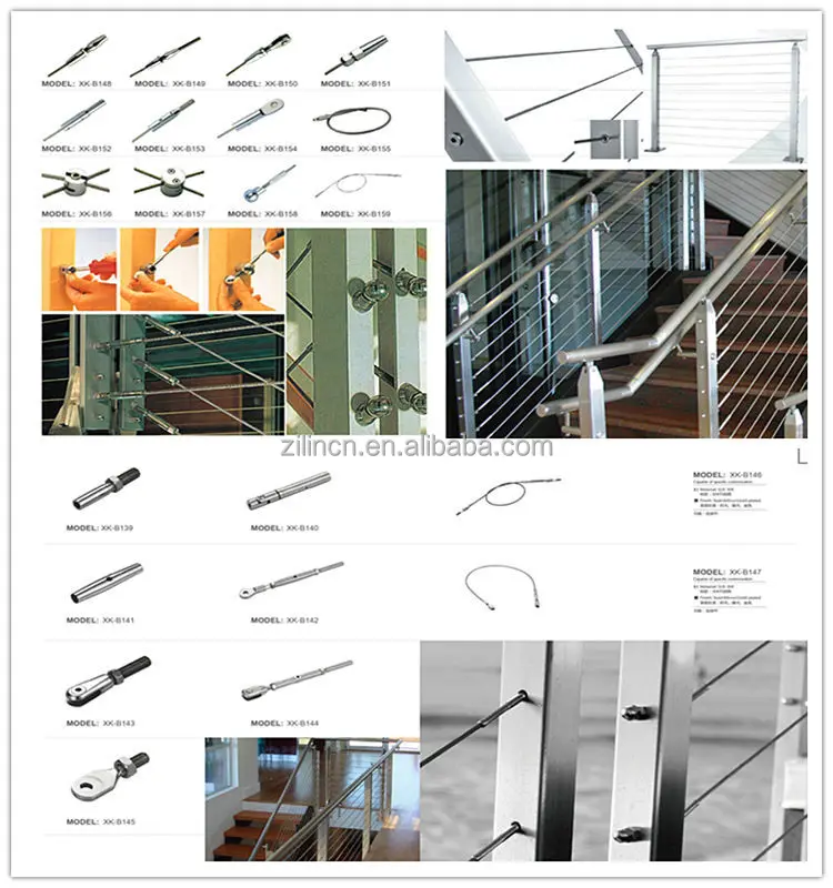 Diy Cable Railing / Wire Rope Railing Balustrade With Stainless Steel ...