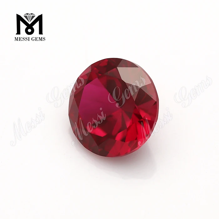 Messigems Round Cut Loose Corundum Red Synthetic Ruby Stones - Buy ...