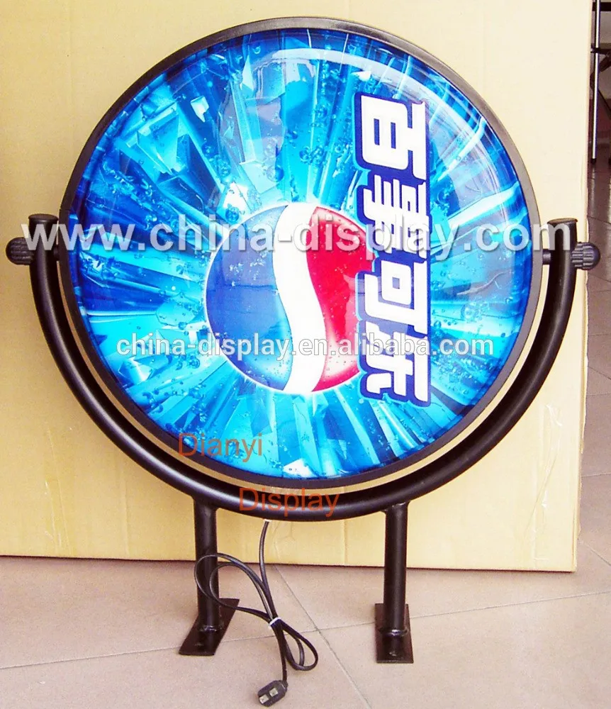 Outdoor Double Sided Scrolling Led Sign Lighting Advertising Round ...
