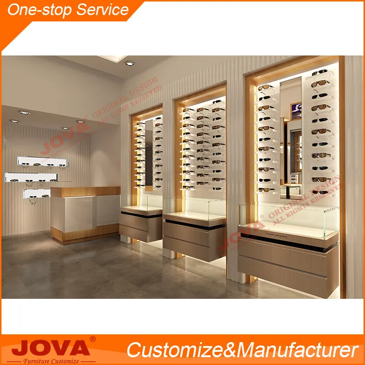 Custom Eyewear Display Wall Mounted Optic Display Furniture Counter ...