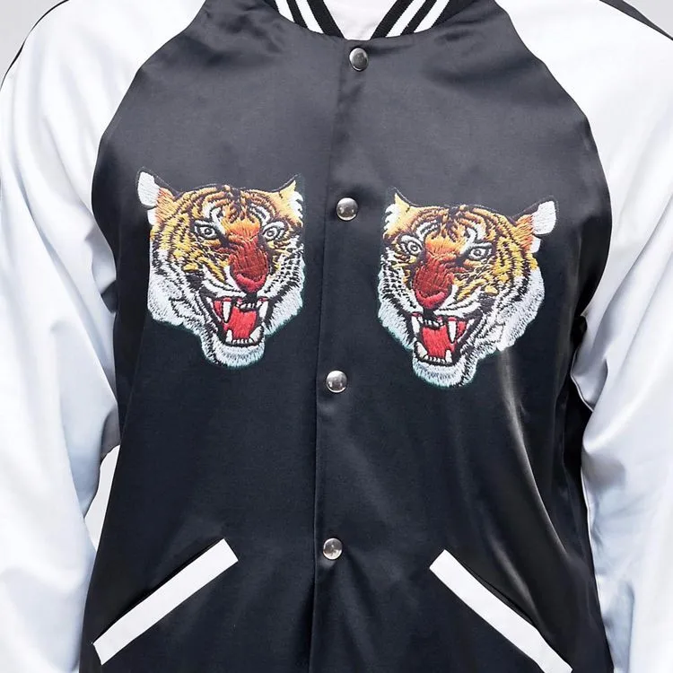 Custom Tiger Embroidered Souvenir Bomber Jacket for Men