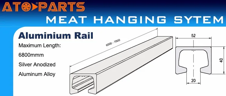 Meat Hanging Rail System With Stainless Steel Meat Hook For ...
