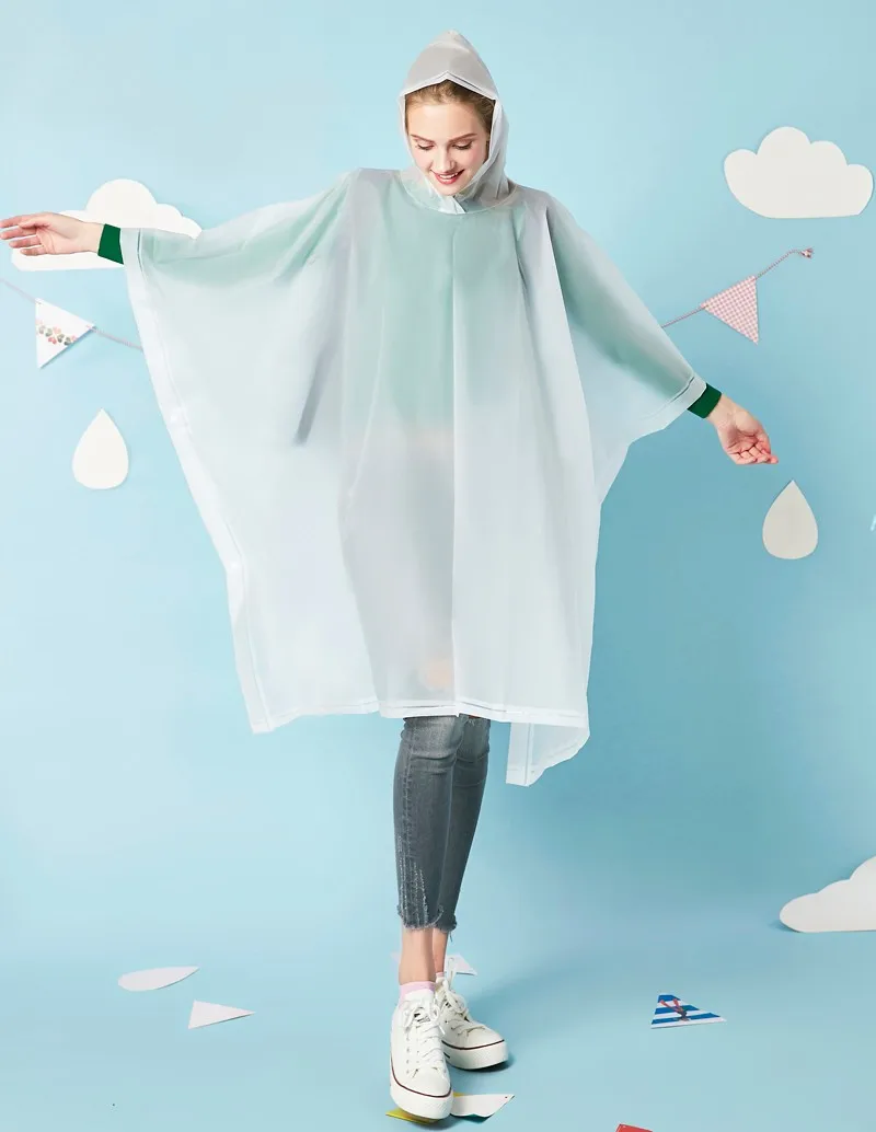Custom Clear Plastic Rain Poncho With Logo Thick Waterproof Long Pvc ...