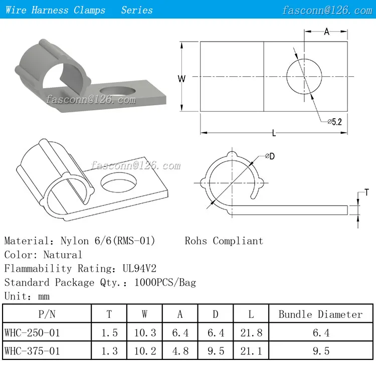Nylon Extruded Wire Harness Clamps - Efficient Cable Management