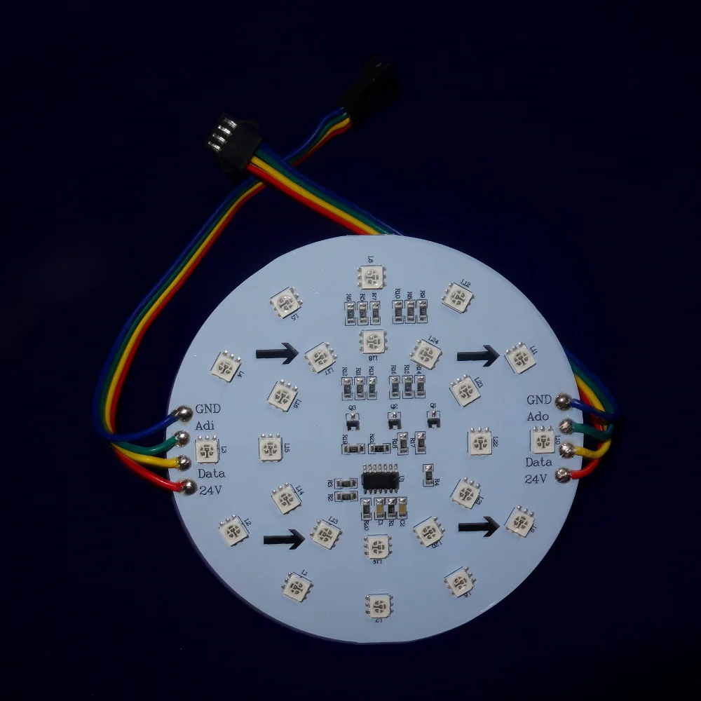 Dc24v 100mm Diameter Ws2821b Led Pixel Pcba;24pcs 5050 Rgb Led;ip33,Non ...