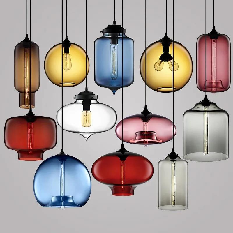 Hot Sell Colorful Decorative Pendant Light Glass Hanging Lamp - Buy ...