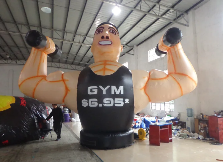 Customized Inflatable Muscle Strong Man Balloon Model For Gym Fitness ...