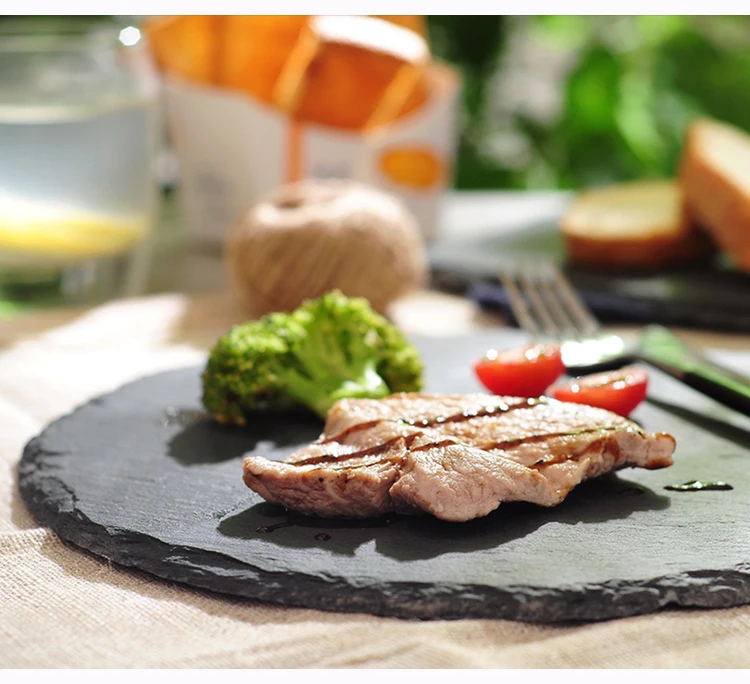 Cheap Round Natural Black Slate Food Serving Plate - Buy Round Slate ...
