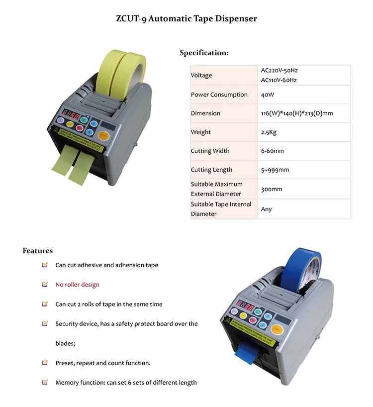 Zcut-9 Cutting Machine Automatic Tape Cutter - Buy Zcut-9 Tape ...