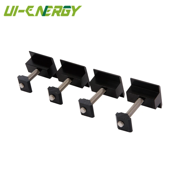 Solar Panel Pv Mid Clamp Anodized Aluminum Black Ui-newenergy Cn;fuj ...