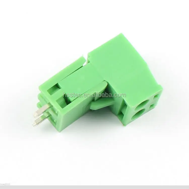 2 P tornillo bloque Terminal enchufable conector ángulo recto 2 pin macho terminal para pcb de 5 ...