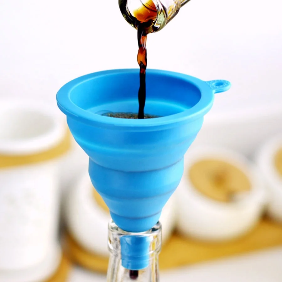 Silicone Rubber Foldable Funnel - Versatile Kitchen Accessory
