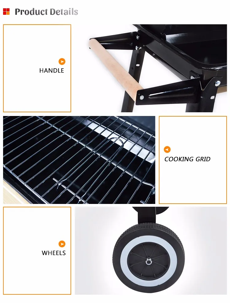 Hot Quality Rectangle Barbecue Grill Outdoor Rectangular Bbq Charcoal ...